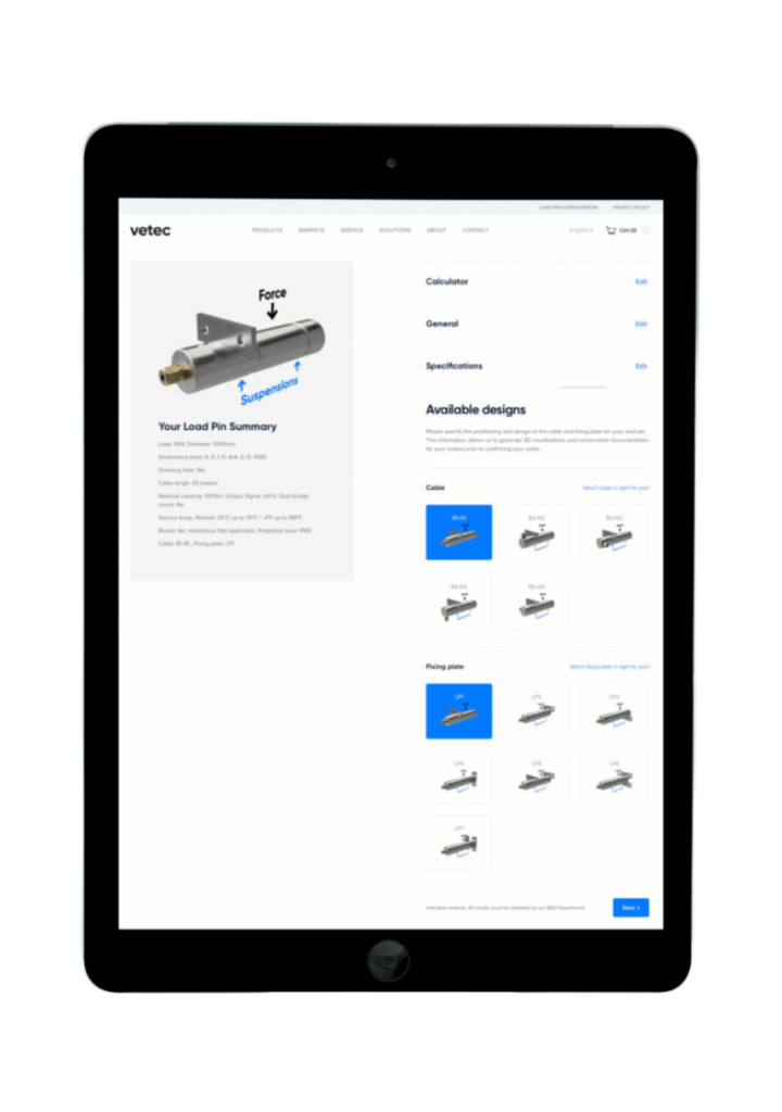 Load pin | Custom-made to fit any application | Vetec | Explore now